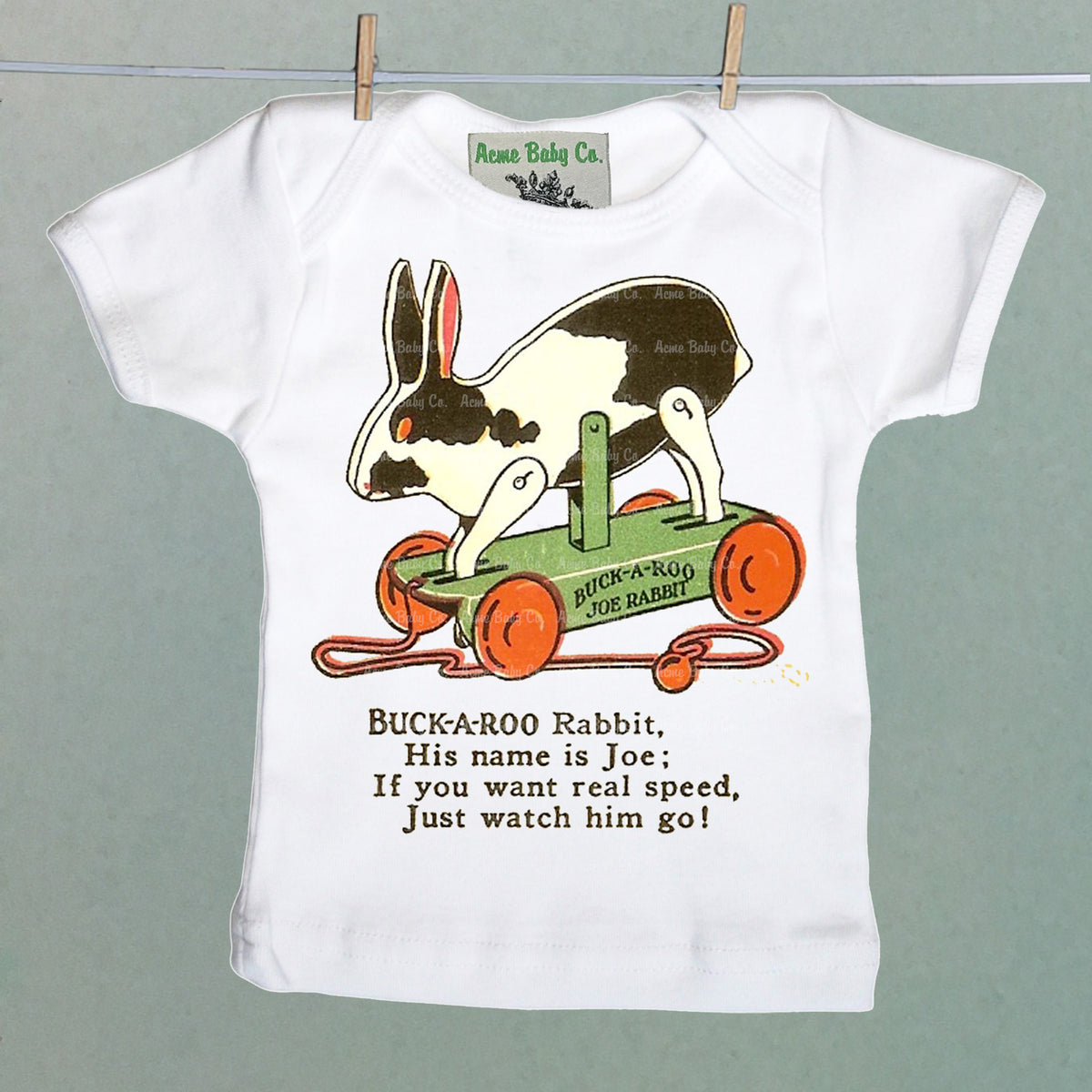 Buckaroo Joe Rabbit Toy Organic Baby Shirt – Acme Baby Co. LLC